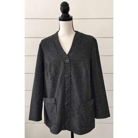 Vintage | Sweaters | Vintage 7s Silver Metallic Cardigan | Poshmark